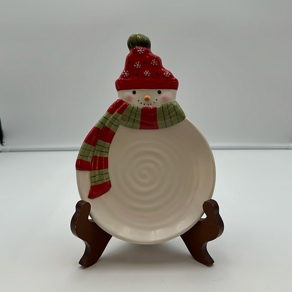 Hallmark | Holiday | Hallmark Snowman Cheese Treat Snack Dish Ceramic ...